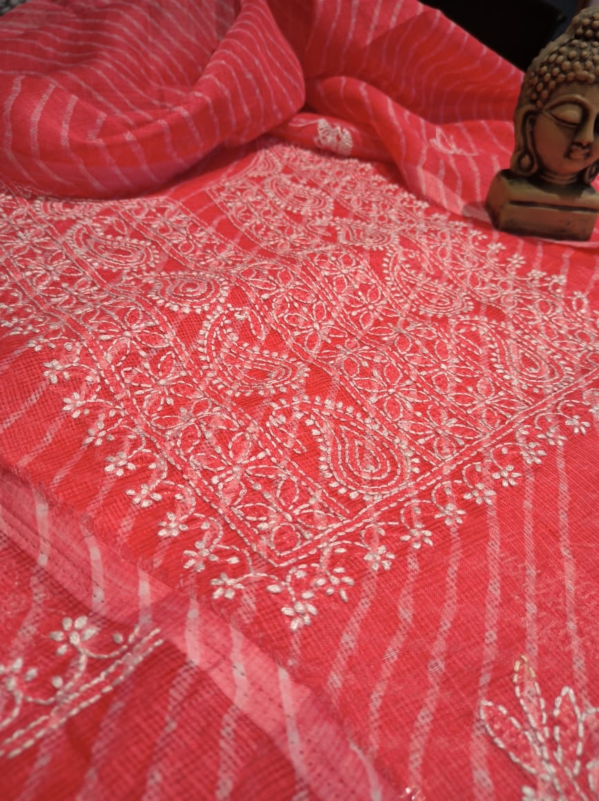 Maroon Chikankari Suit Material | Chikankari Dress Material