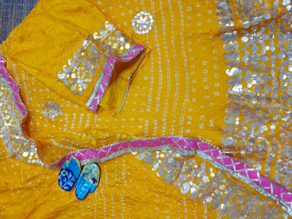 Yellow Bandhani Silk Lehenga | Shop Now Lehenga With Choli And Dupatta