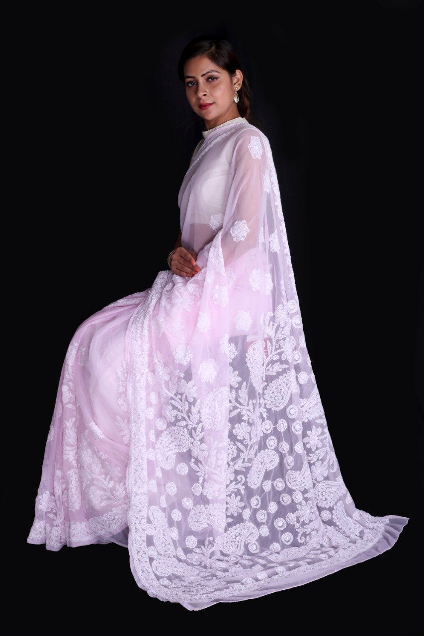 Buy Latest Collection of Lucknow Chikankari Women Sarees online